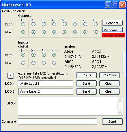Inbetriebnahme des AVR-NET-IO